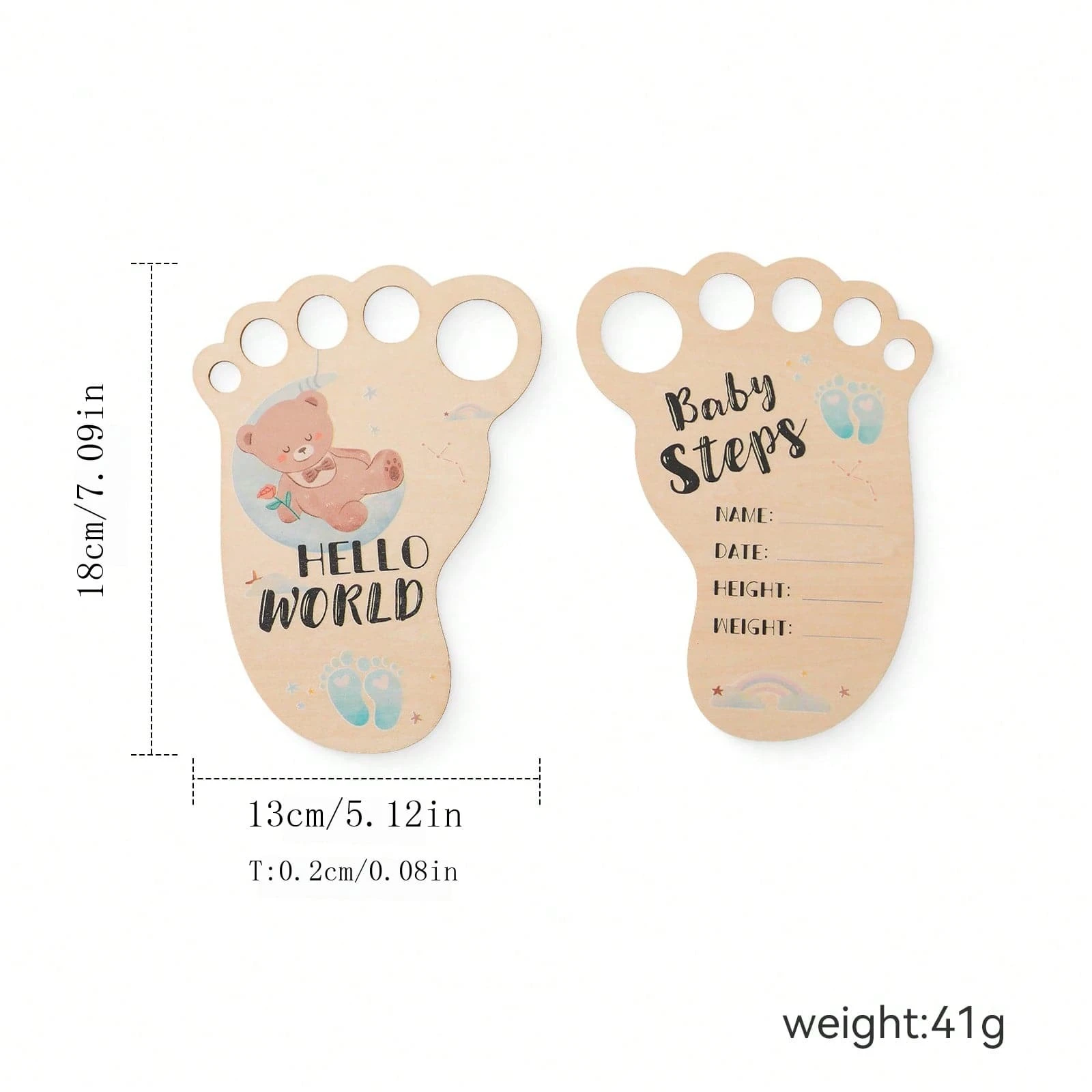 Baby Footprint Milestone Cards, Newborn Baby Birth Date Recording ...