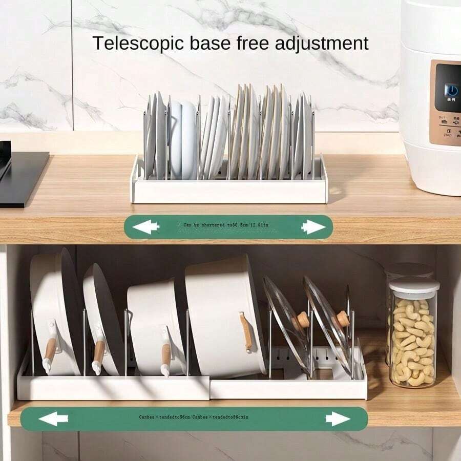 Retractable Kitchen Storage Rack, Countertop Organizer With Dividers ...