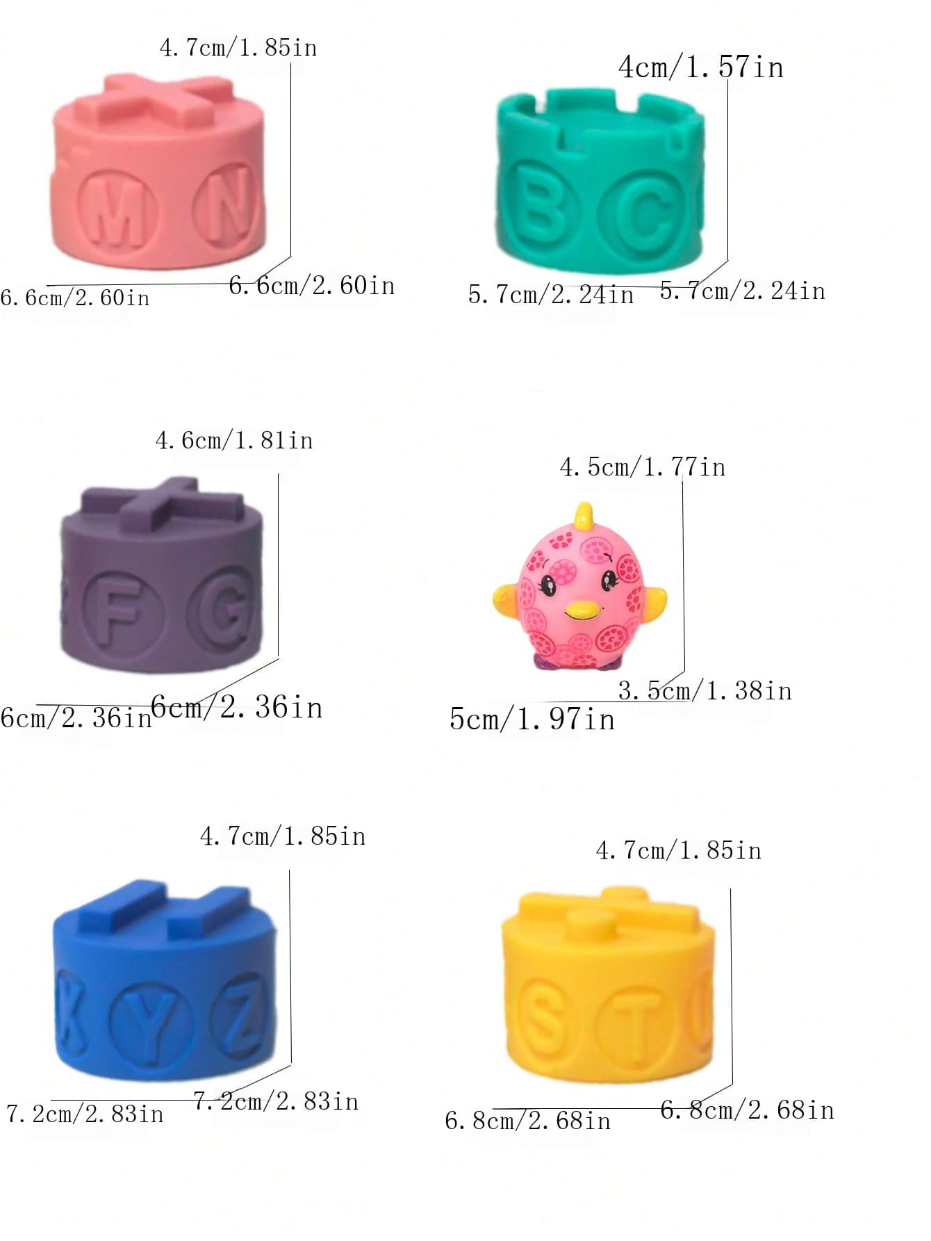 Montessori 3D Embossed Rubber Building Blocks With English Letters ...