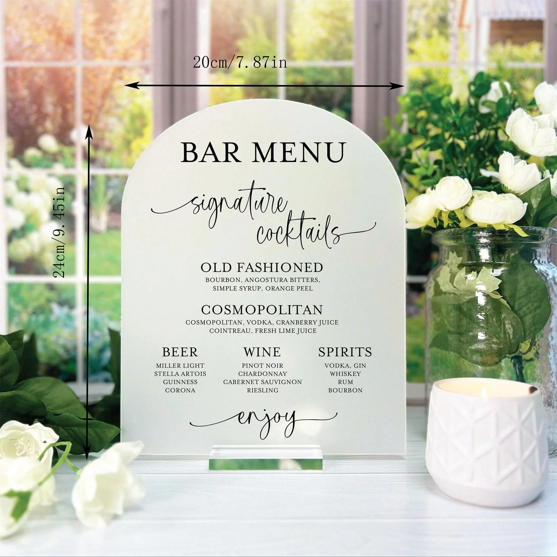 1pc Arch Bar Menu Sign Wedding Bar Sign Table Decorations Menu Drinks ...
