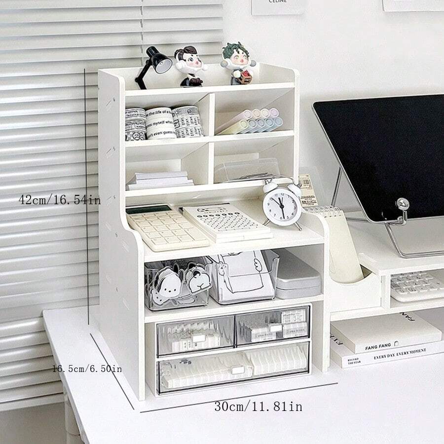 Versatile Student Desk Organizer - Dual-Layer Storage Solution For ...