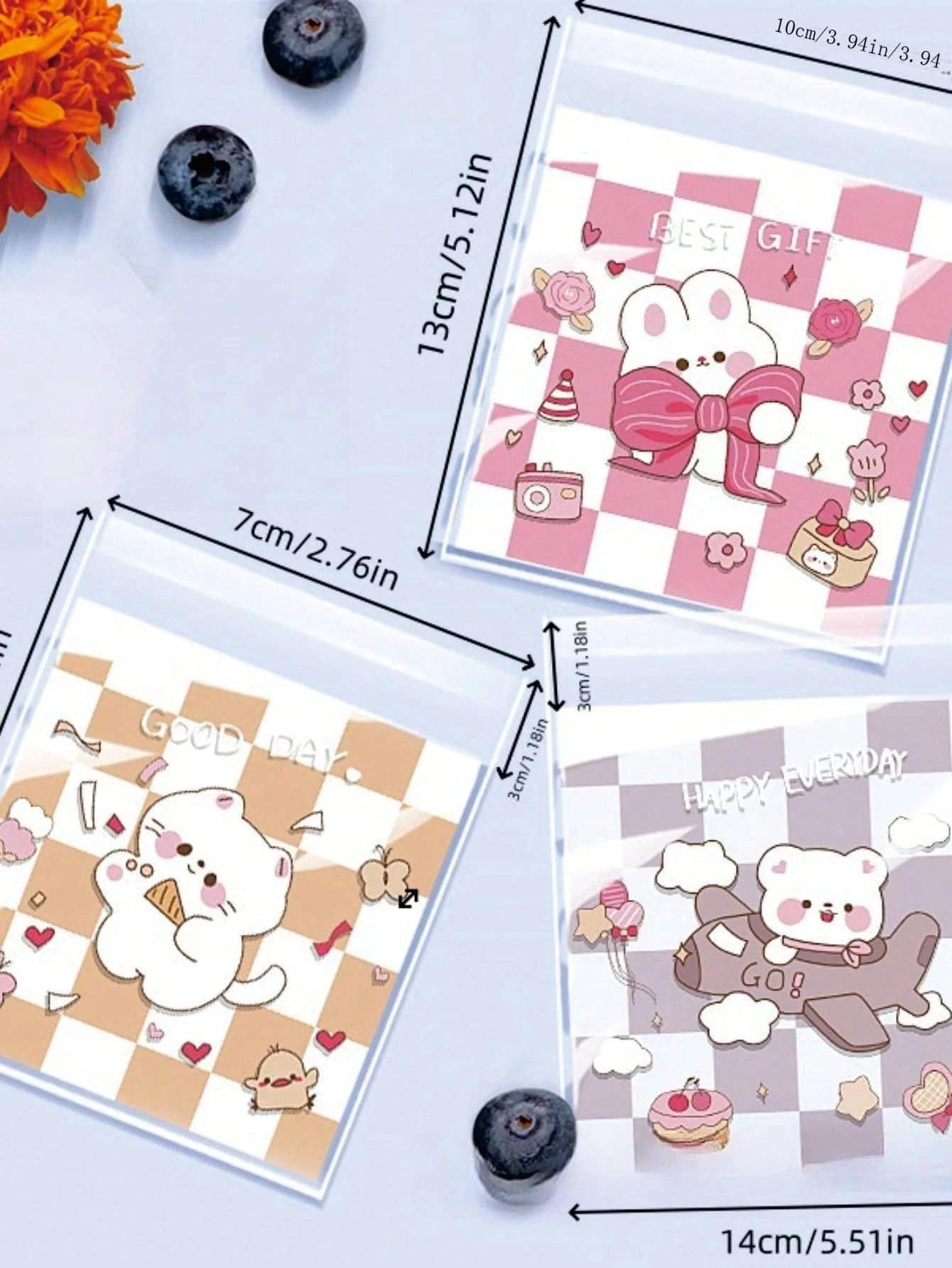 100pcs Animal Themed Plastic OPP Self-Adhesive Bags For Packaging ...