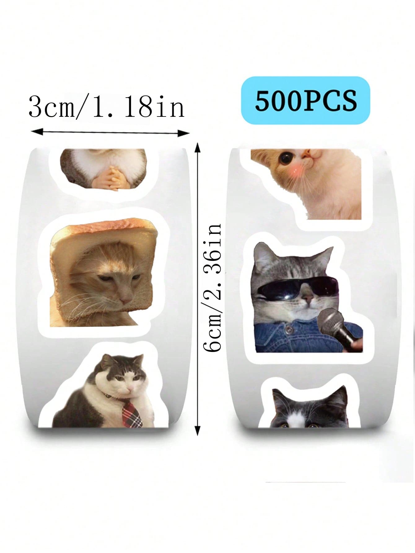 500pcs Funny Cat Meme Stickers For Kids Toys Decals For School Reward ...