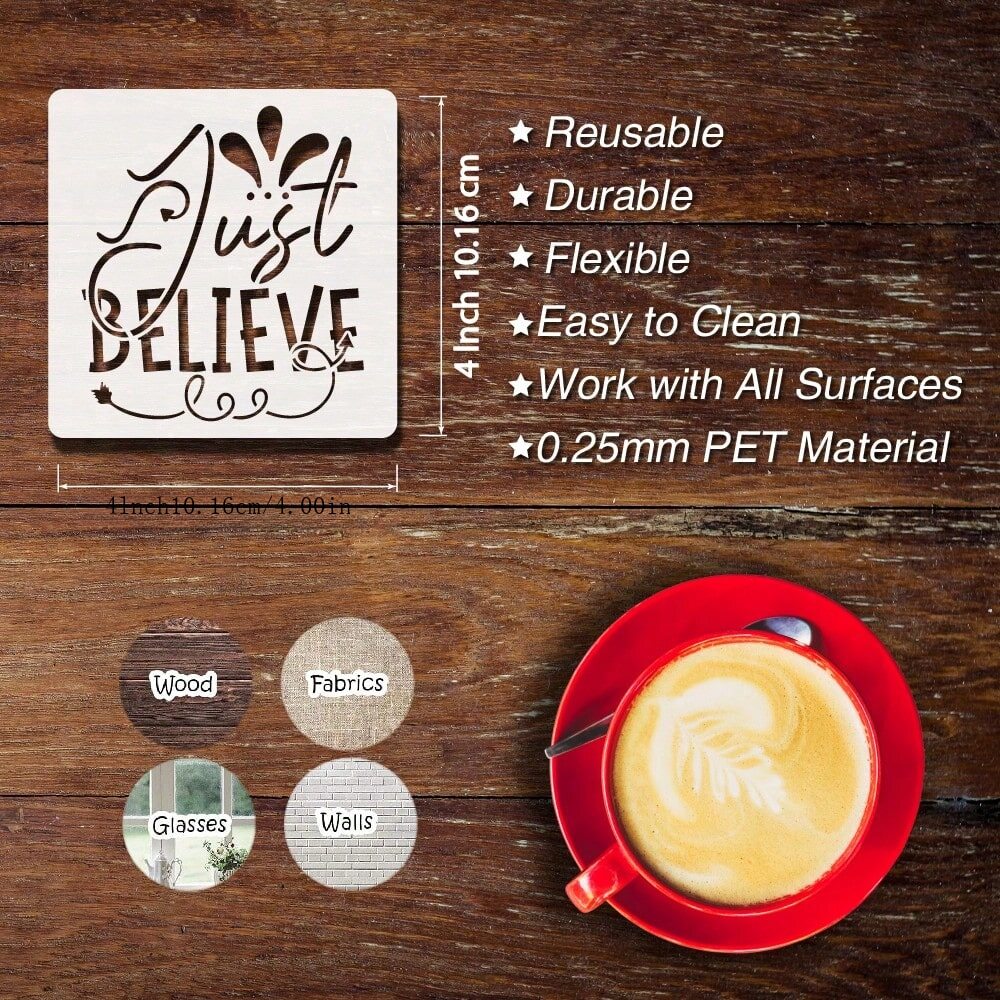 30pcs Inspirational Words Stencils, 4 Inch Motivational Quotes Stencils ...