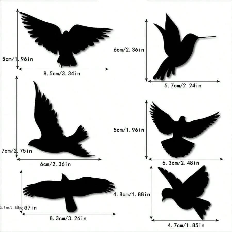 4pcs Hummingbird Electrostatic Window Stickers, Black Non-Adhesive ...