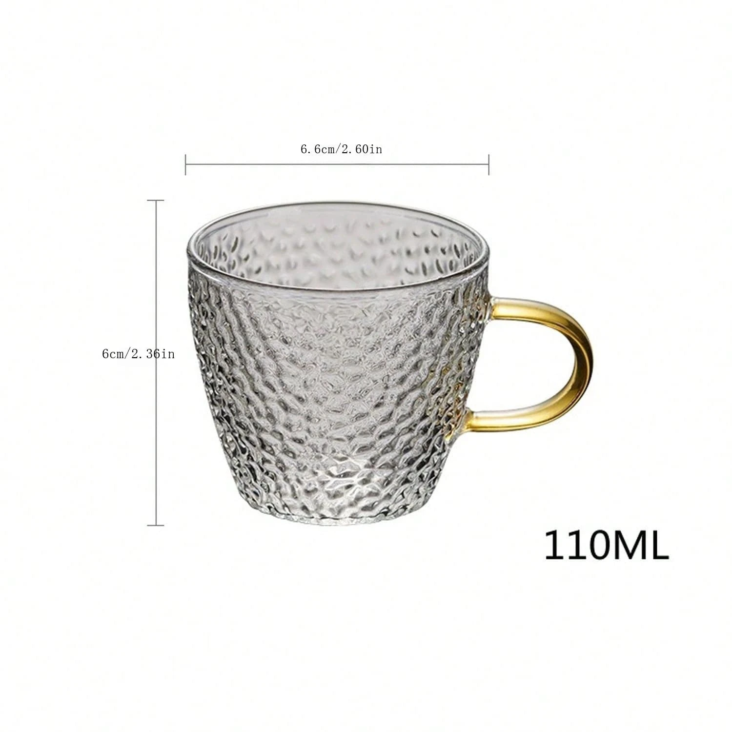 Gold Handled Fish Scale Transparent Glass Coffee Cups Set, Thickened ...
