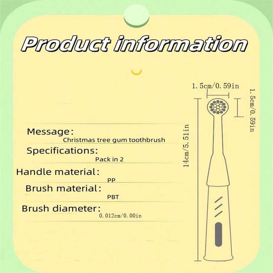 2 Sets Of Cartoon Christmas Tree Sharpened Silk Soft Bristles Baby ...