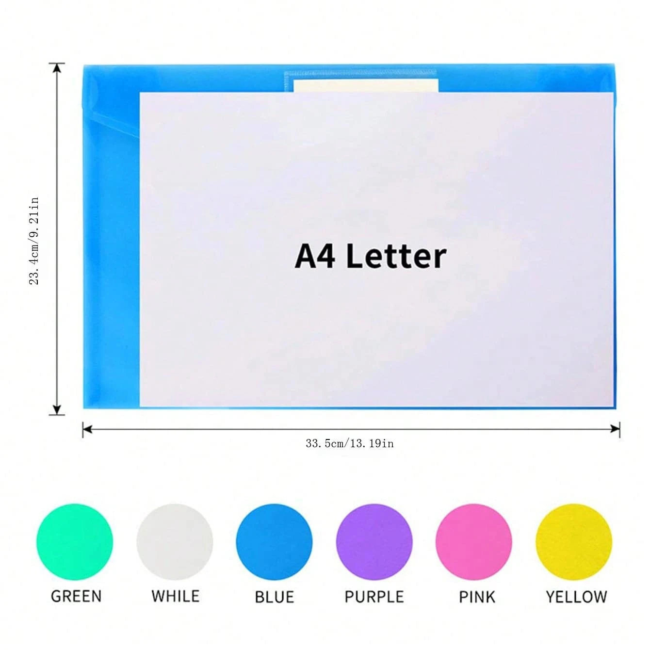 Six Clear File Folders File Folder US Letter A4 Size File Envelope With ...