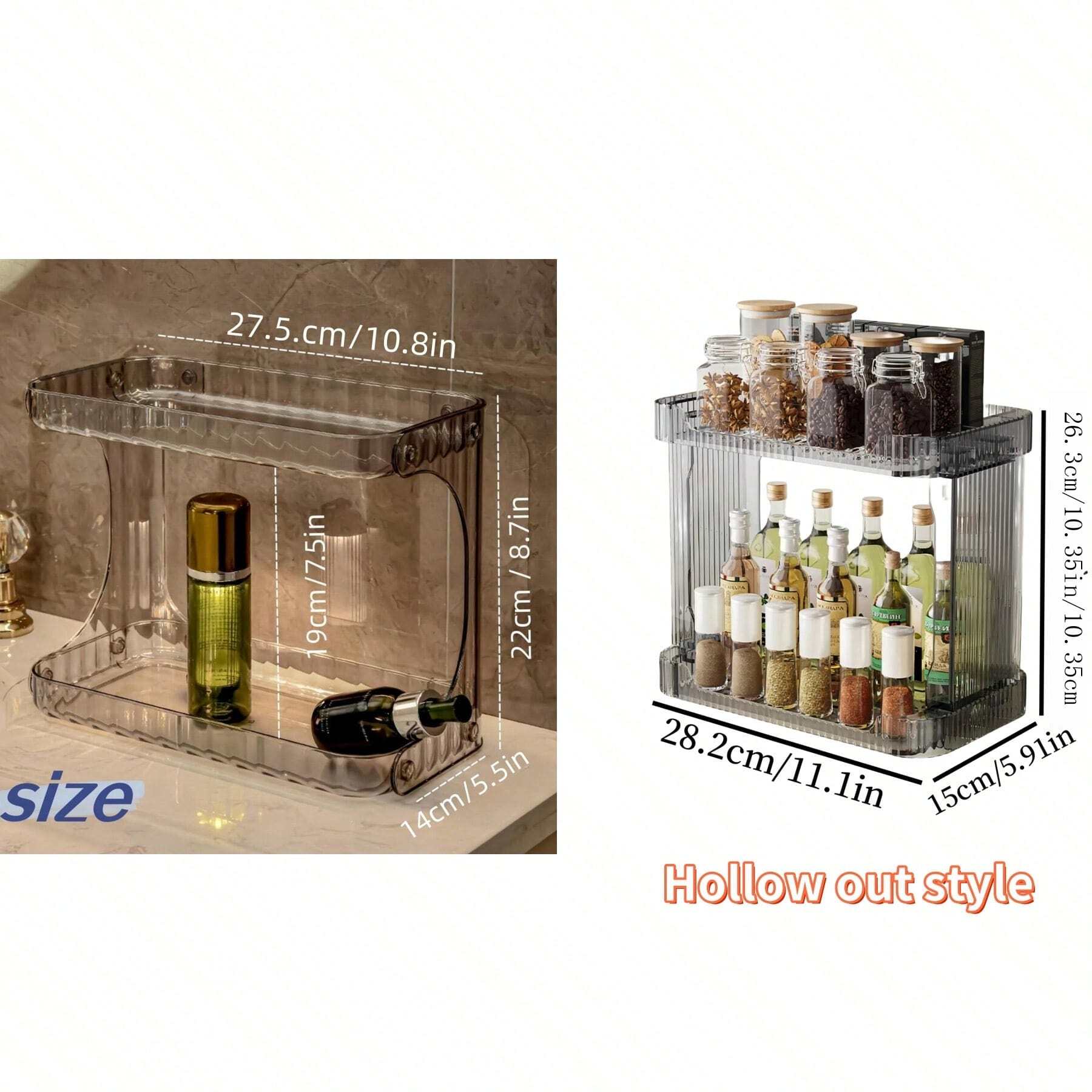 1pc High-Grade Bathroom Vanity Cosmetic Perfume Storage Rack, Two-Layer ...