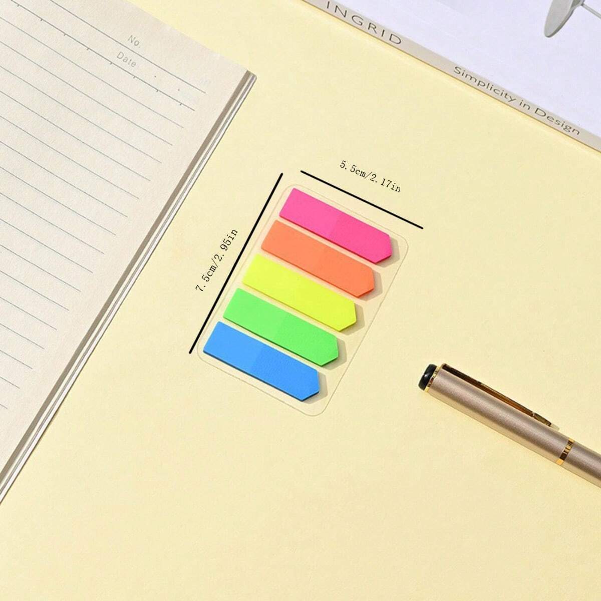 1 Snap In Fluorescent Color Transparent Sticky Note Arrow PET Sticky ...