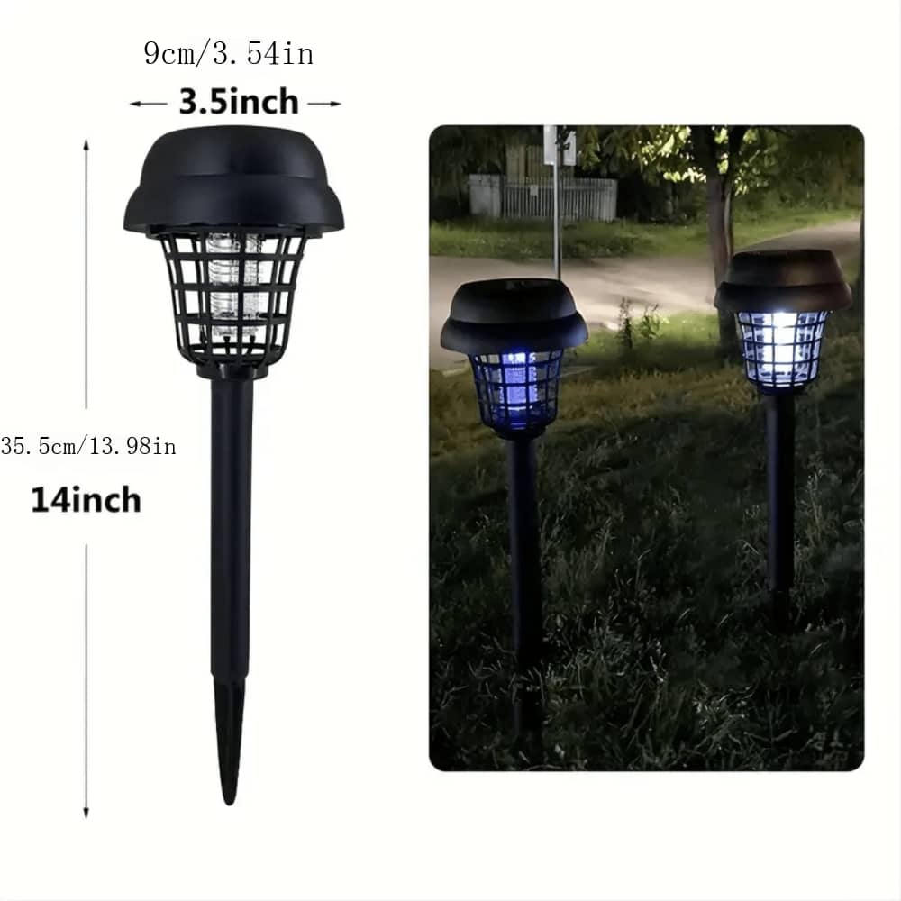2 Pcs Solar Powered Mosquito Killer Lamps, Bug Zapper Waterproof ...