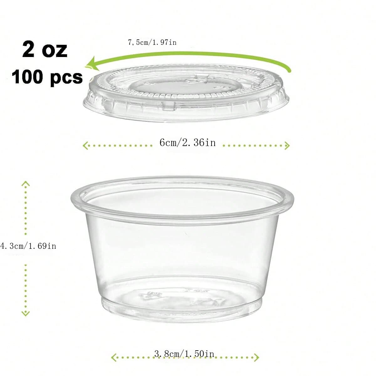 100 paquete Vasos desechables para condimentos, salsas, aderezos para ...