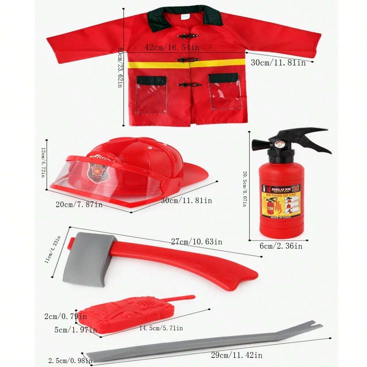 Disfraz de bombero para niños con herramientas de bombero y pistola de agua | Moda de Mujer ...