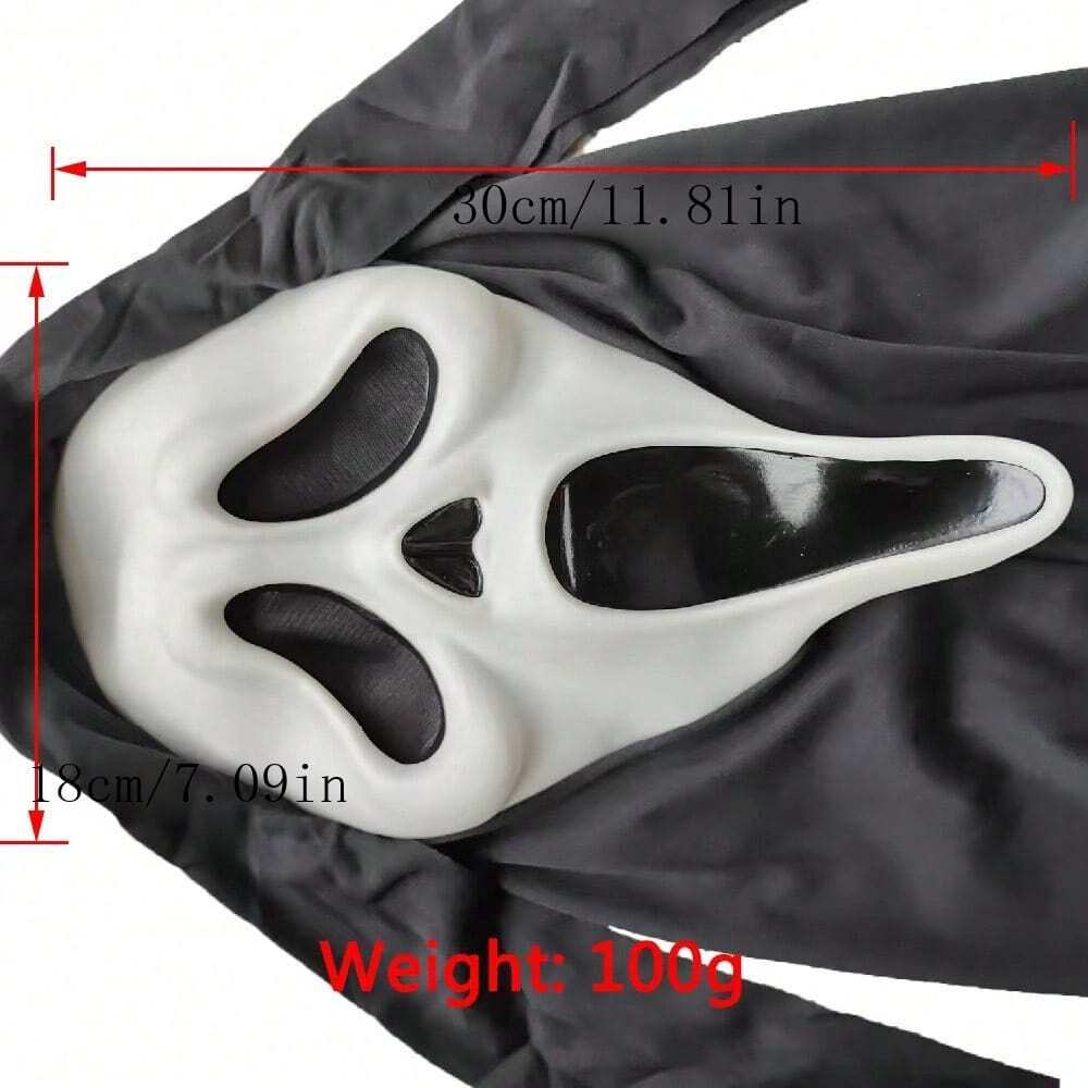 Halloween Resurrection Horror Black Robe Death Skeleton Mask Role ...