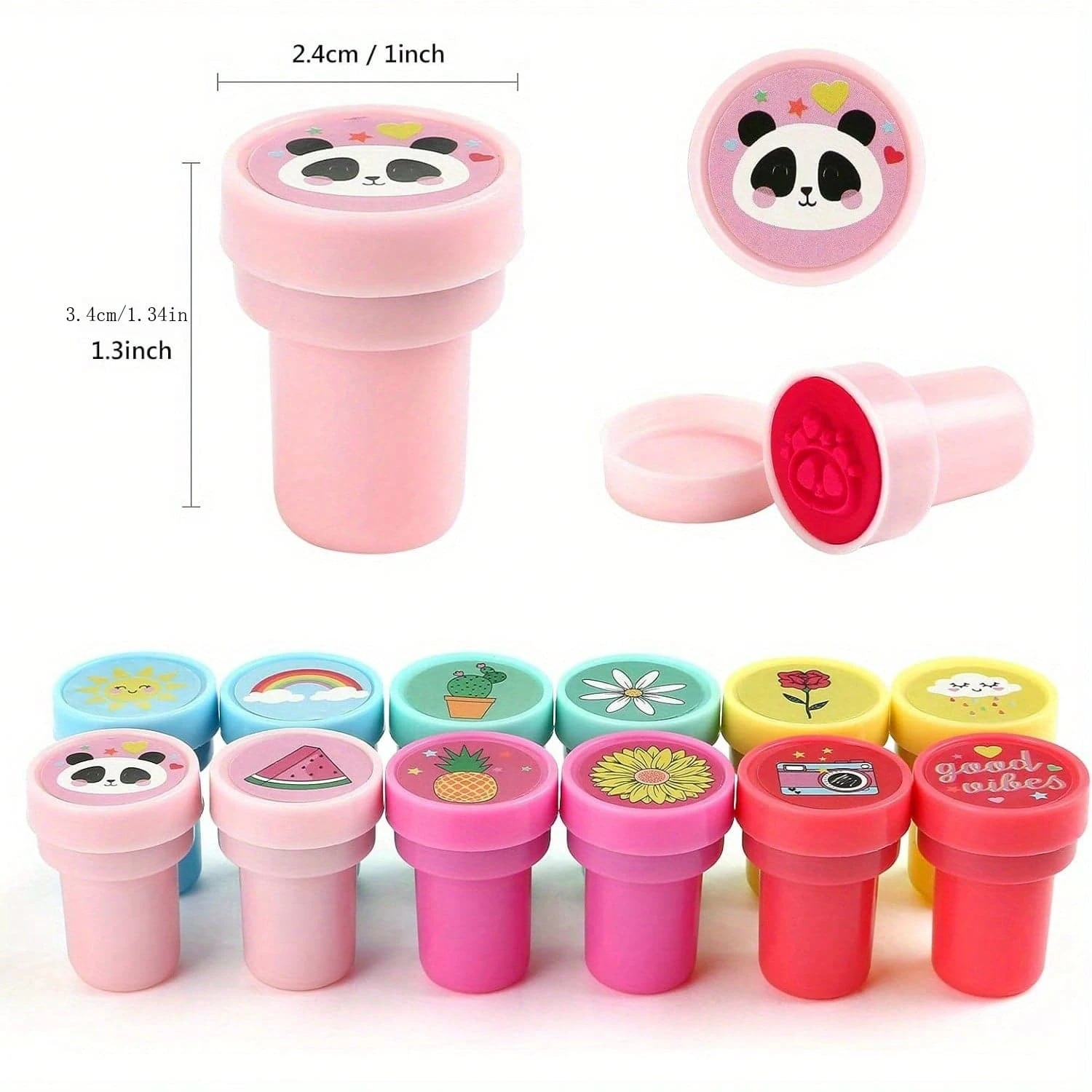 26-Piece Self-Inking Animal Stamp Set - Washable Plastic Stamps For ...