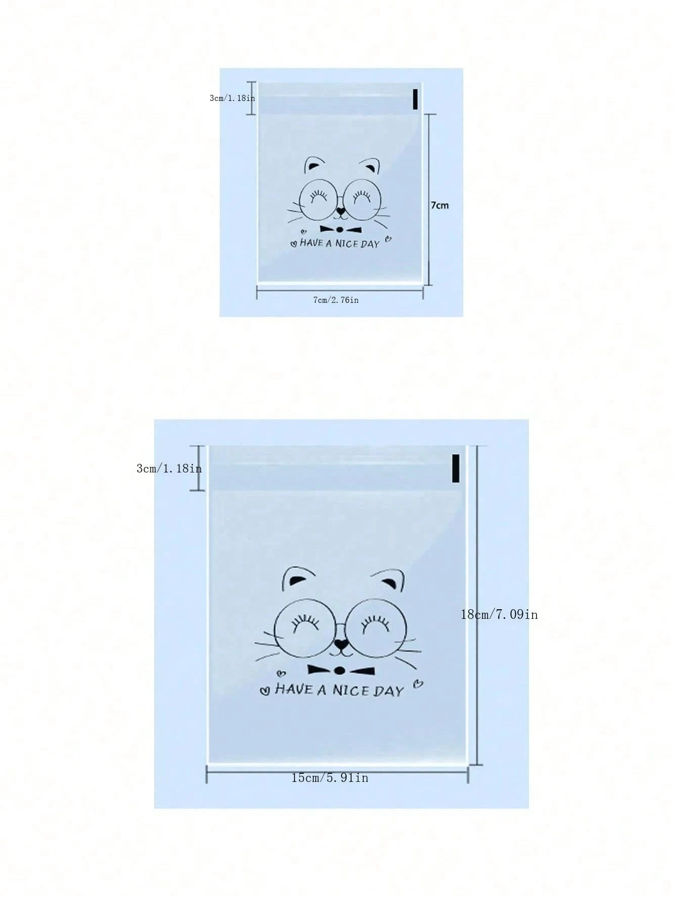 100pcs, Cute Cartoon Transparent Self-Adhesive Bread Bag, Bean Paste ...