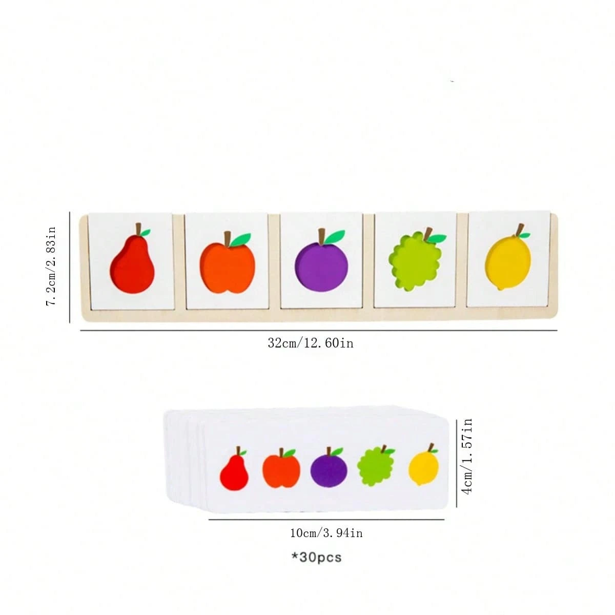 Montessori Early Learning Fruit Matching Puzzle Board, Colorful Wooden ...