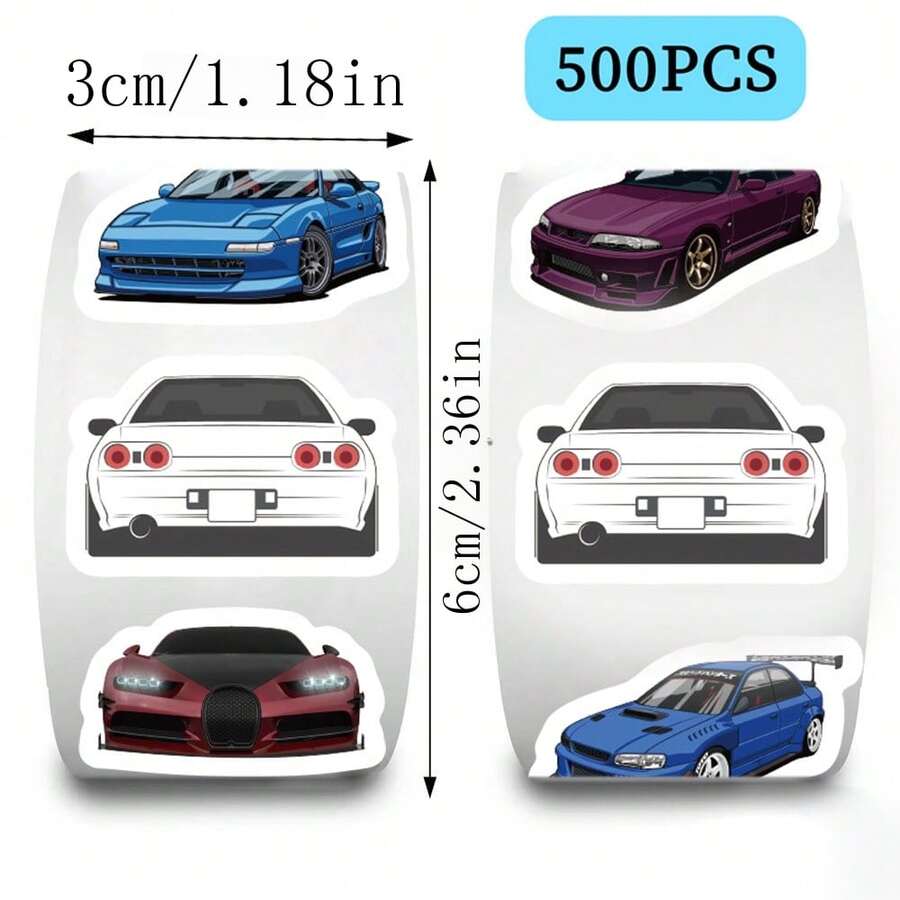 500PCS JDM Sport Stickers Roll 10 Styles Car Racing Stickers Water ...