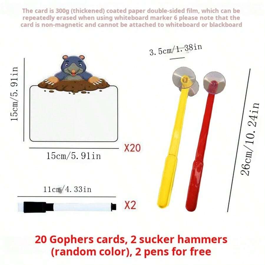 24pcs Whack-A-Mole Classroom Game Educational Tool, Erasable Letter ...