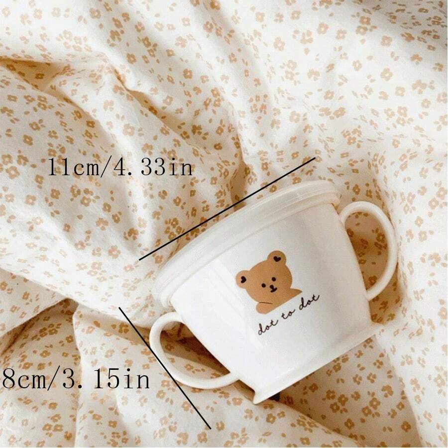 1pc Bear Design Kids Snack Storage Container Box With Lid, Spill & Drop ...