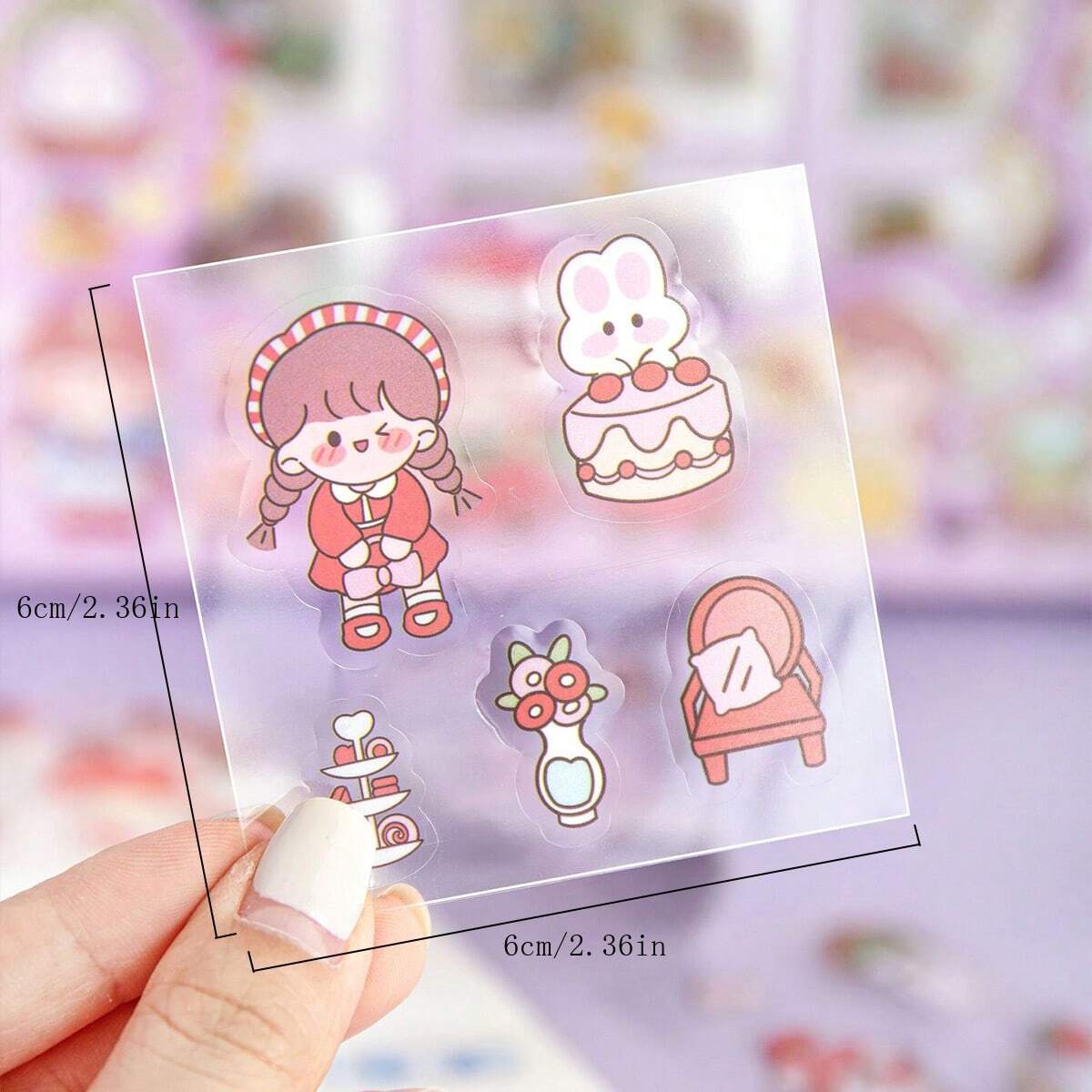 100pcs Waterproof PET Stickers, Kawaii Journal Gift Box, Bottle Decals ...