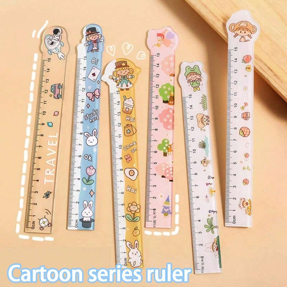 Random Cute Cartoon Ruler, Made Of Plastic. It Is A DIY Drawing Tool ...