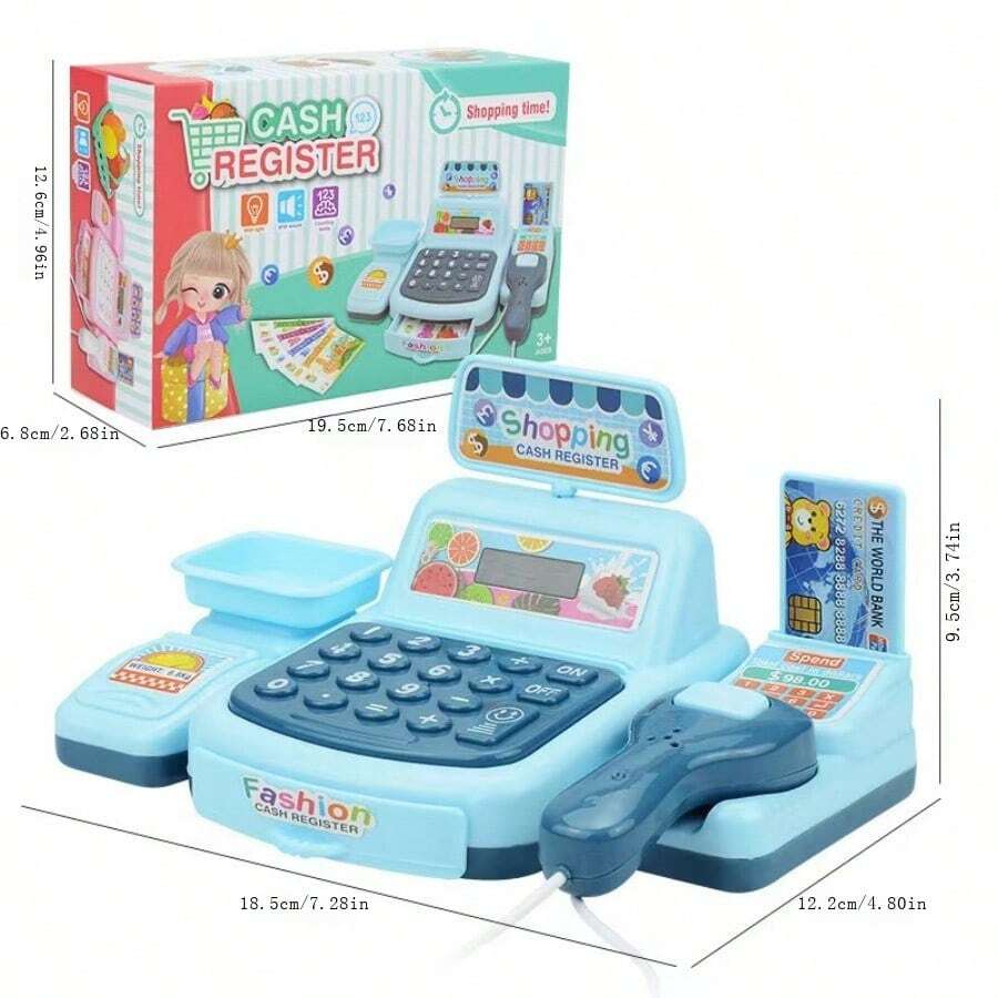 Children's Educational Pretend Play Supermarket Cash Register Toy Set ...