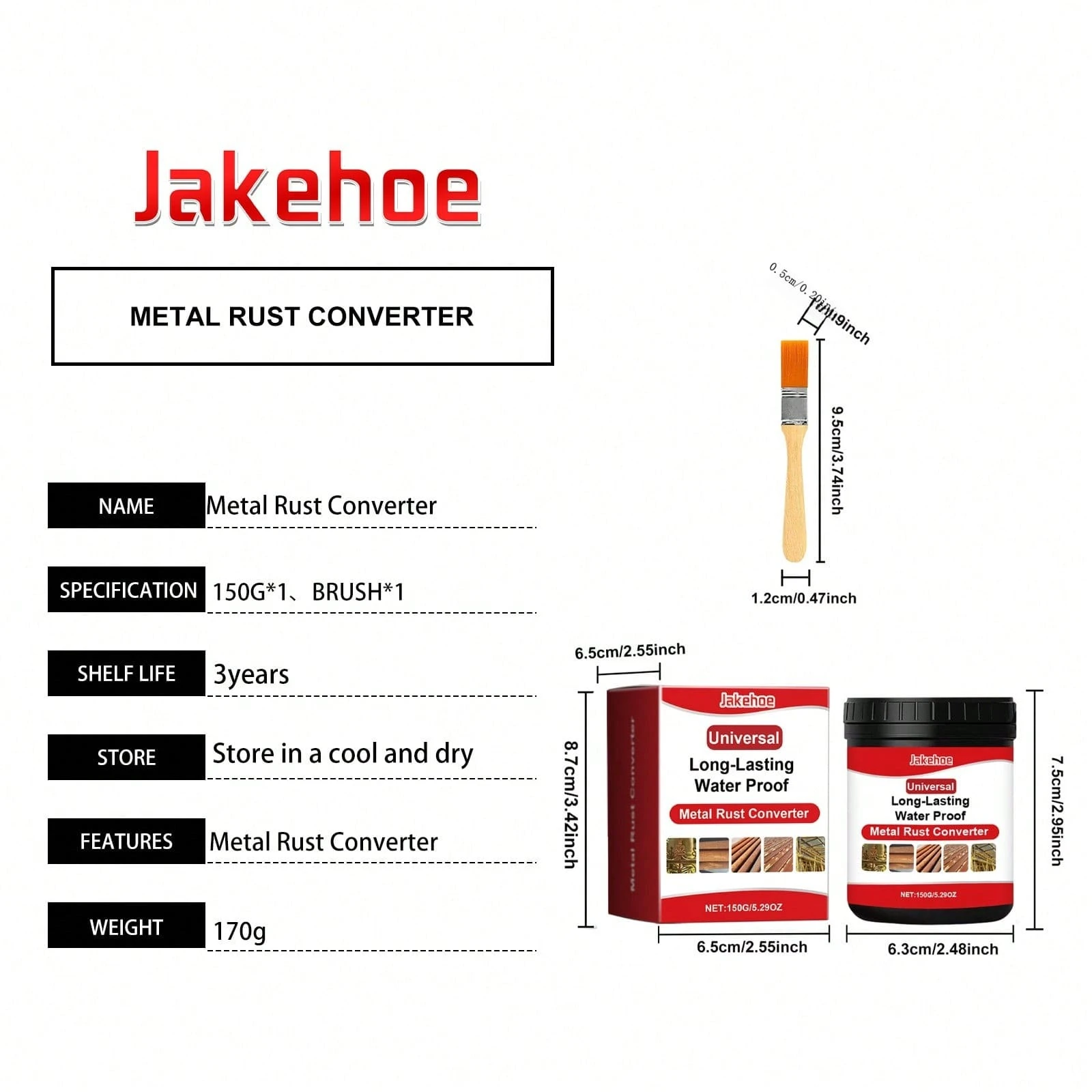 Metallic Rust Converter, Rust Remover, Rust Prevention, Appearance ...