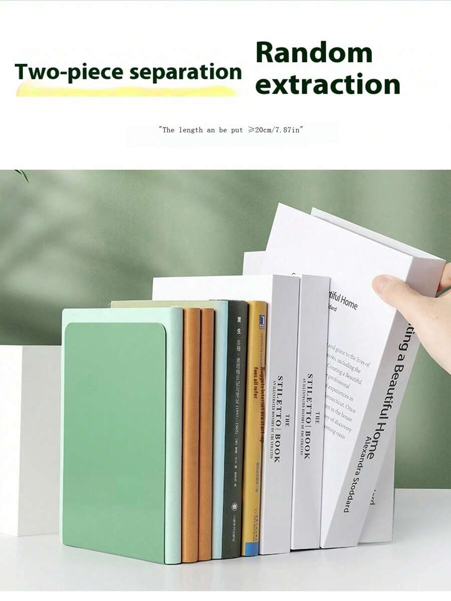 2pcs Desktop Metal Book Stand Book Block, Simple And Creative Board ...