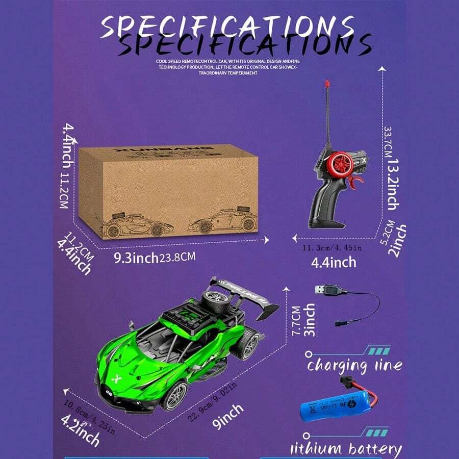 High Speed Drift Cool Light RC Car, Electric 4WD Professional Racing ...