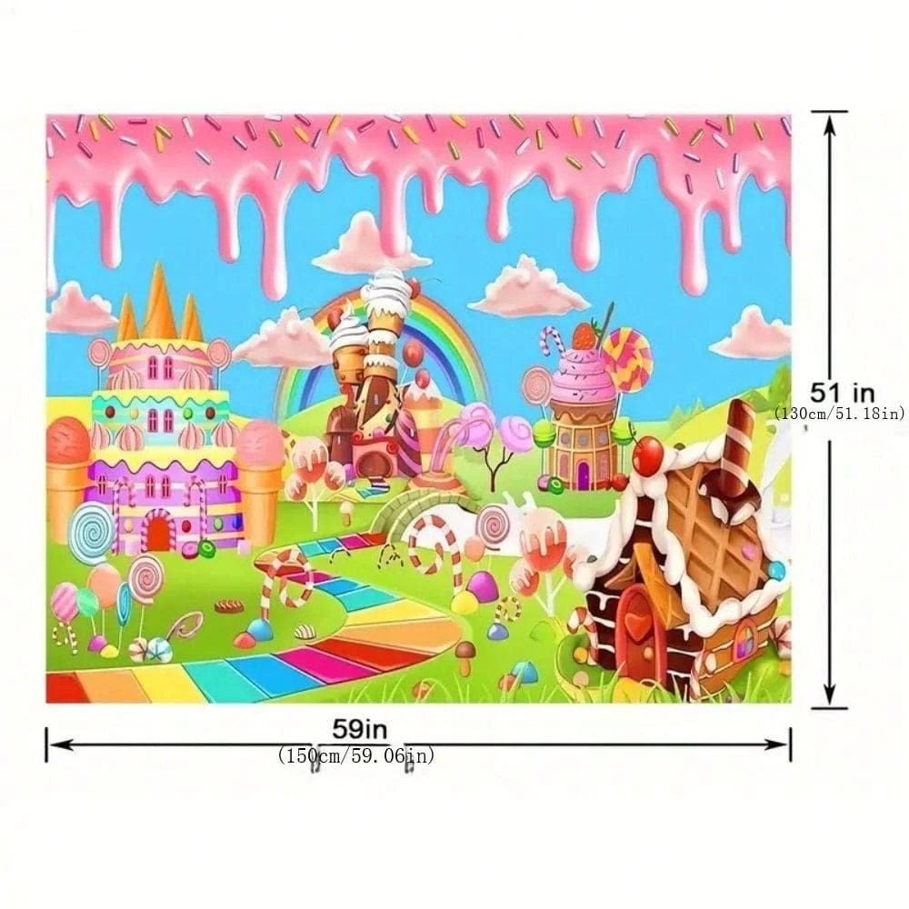 Candy Paradise Birthday Background Rainbow Castle Candy Candy ...