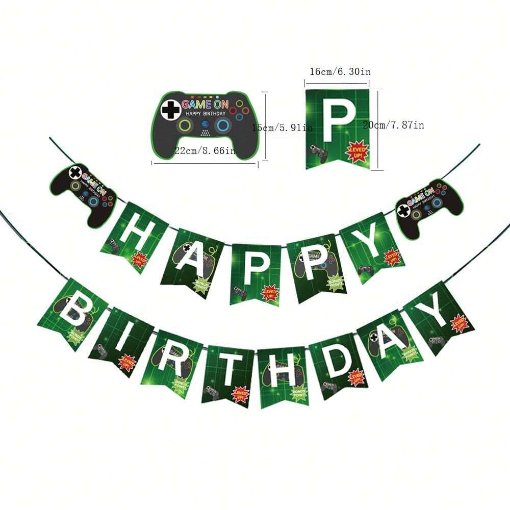 Party Supplies Game On Video Game Controller Themed Banner Garland Set ...