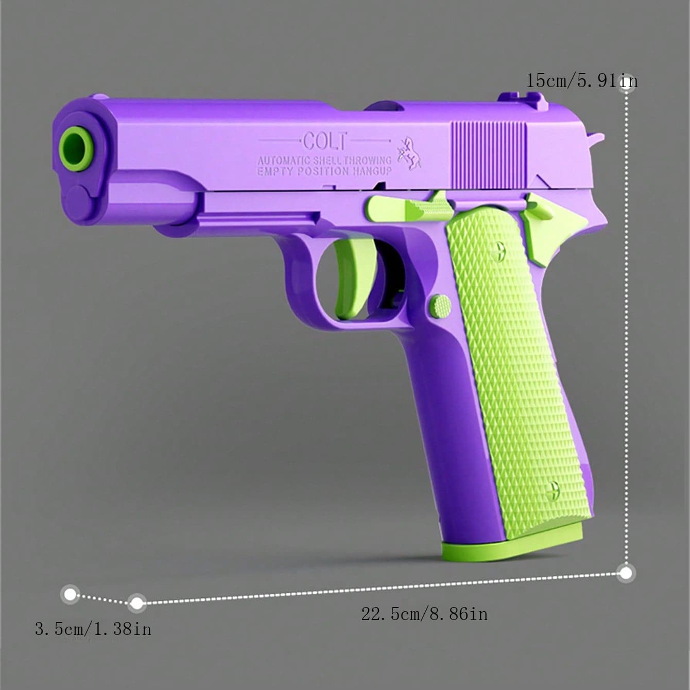 Desert Eagle Style Toy Gun, Spring Powered Eject Shell Semi-Auto Pistol ...