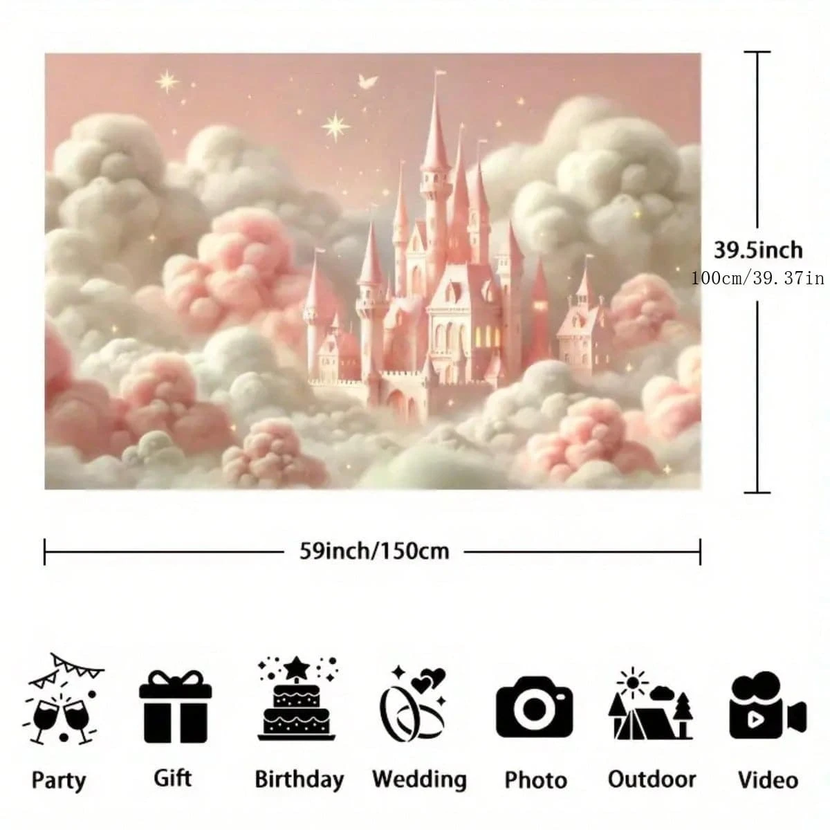 Pink Dreamy Scene With Star Embellishment, Suitable For Cloud ...