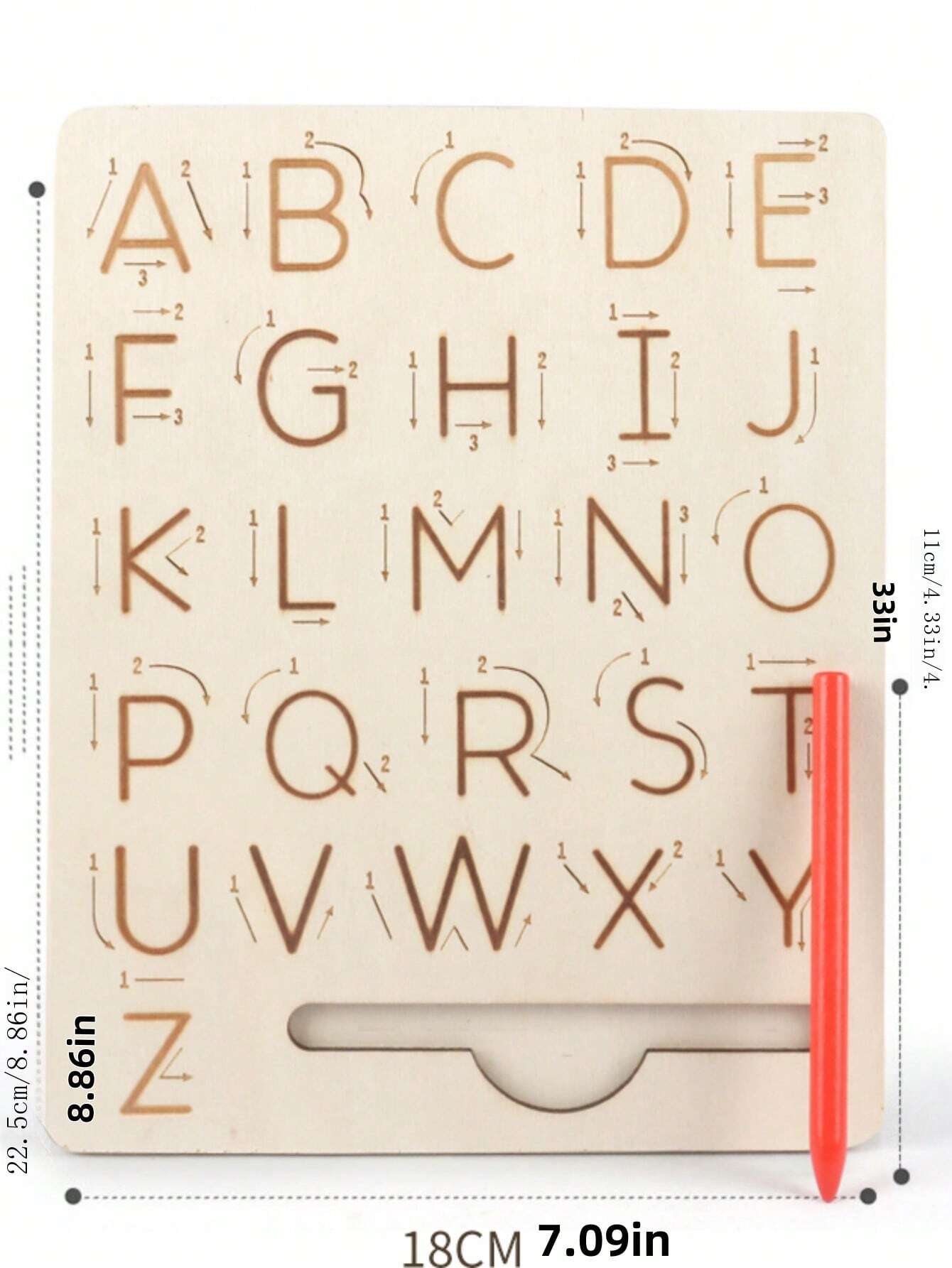 Tabla de escritura Montessori de doble cara de madera con trayectoria ...