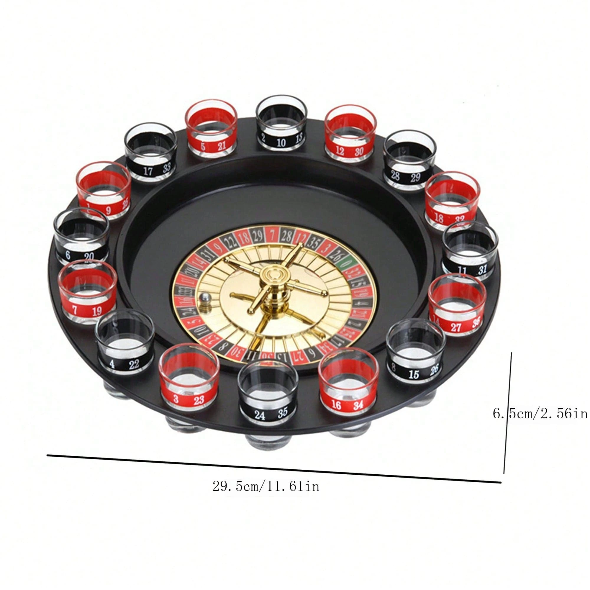 16-Slot (Includes Shot Glass) Black Russian Drinking Spin Roulette ...
