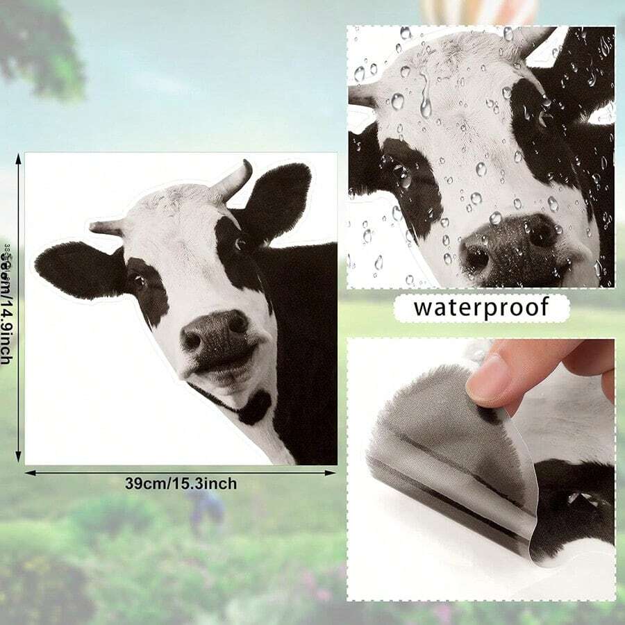 Cow Window Decal Cow Wall Sticker Fun Farm Room Decor Cute Cow Window ...