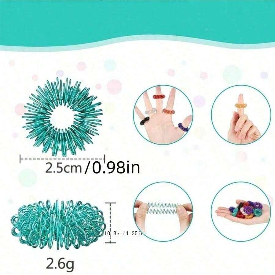 18PCS Acupressure Rings Spiky Sensory Finger Rings, Spiky Finger Ring ...