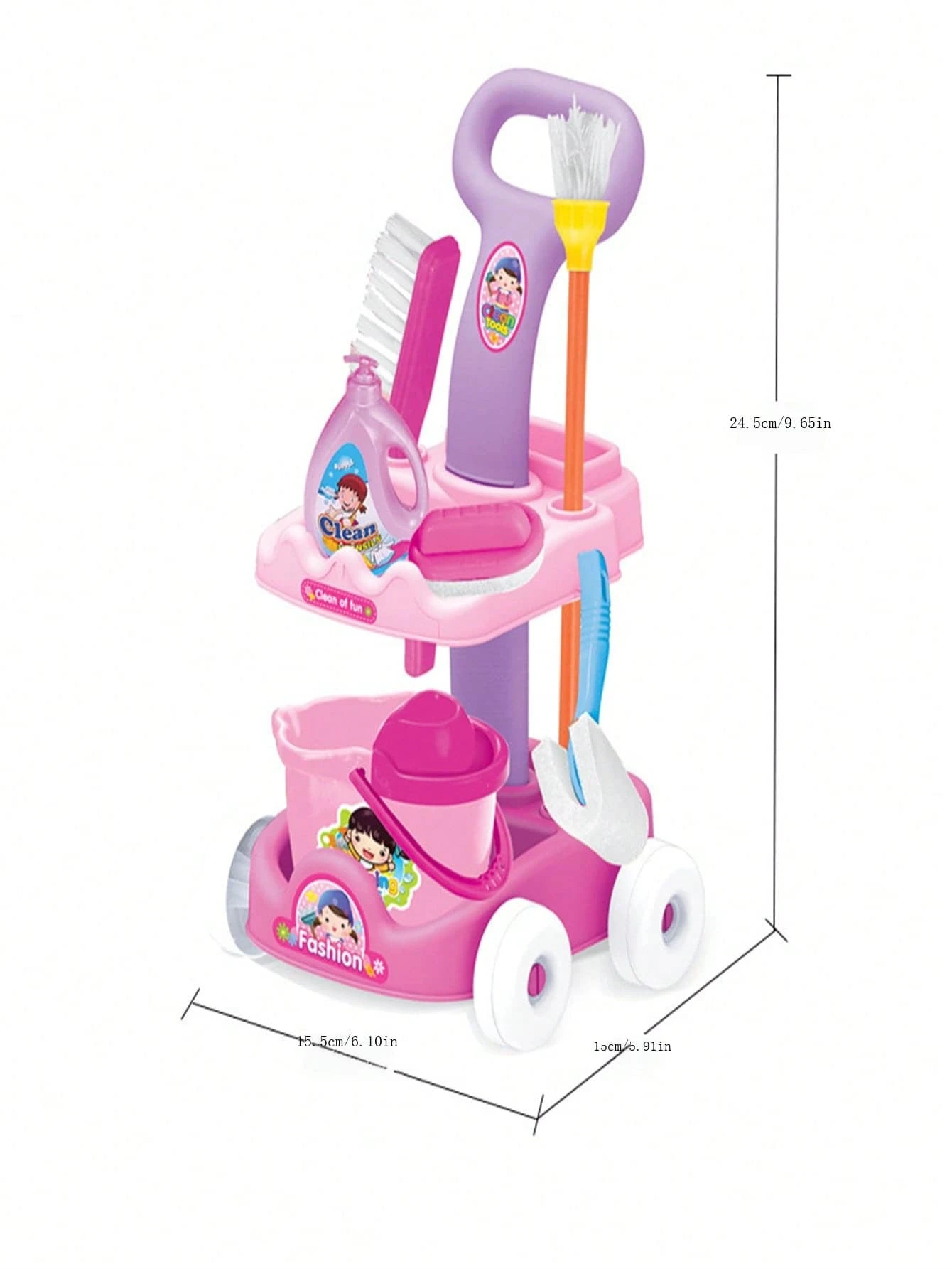 Children's Family Interaction Cleaning Tool Set - Cleaning Cart Kids ...