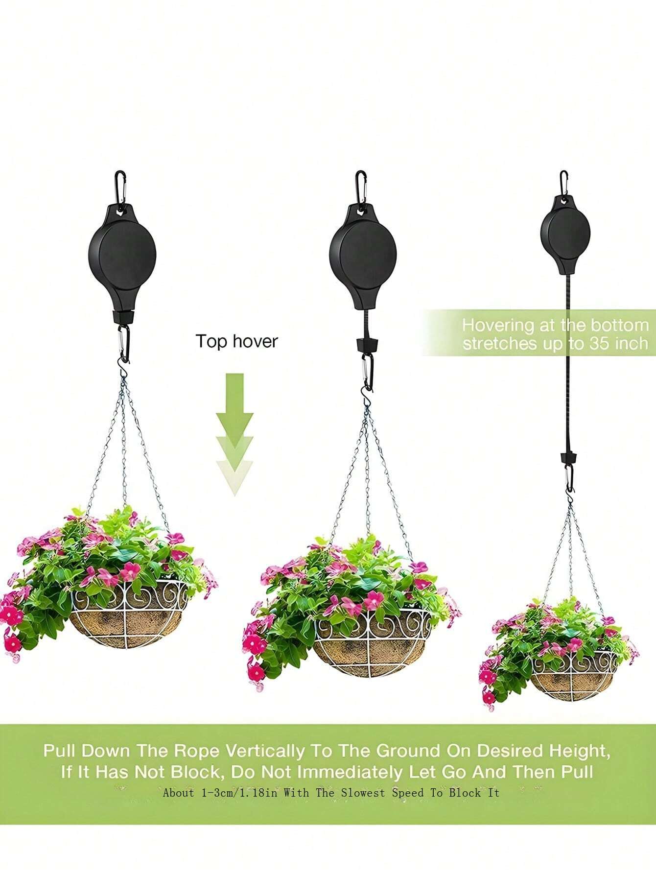1pc Pulley Retractable Hanger, Plant Hook, Pulley Adjustable Height ...