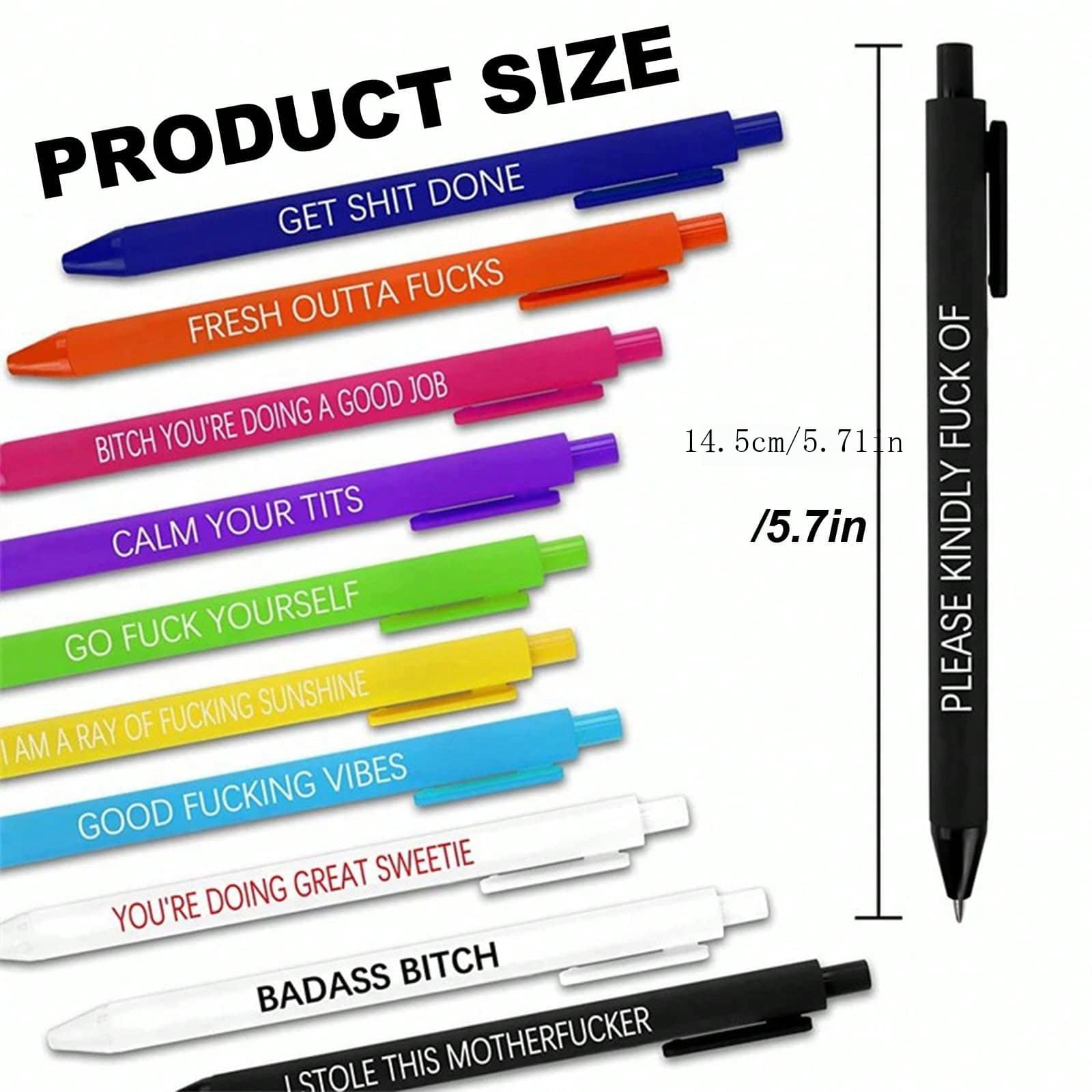 11pcs Funny Ballpoint Pens, Suitable For Everyday Writing Back To ...