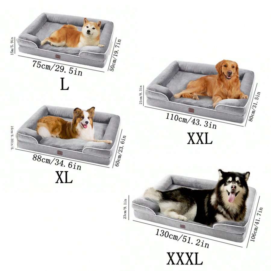Extra-Large Waterproof Dog Bed - Memory Foam, Soft And Elastic Super ...