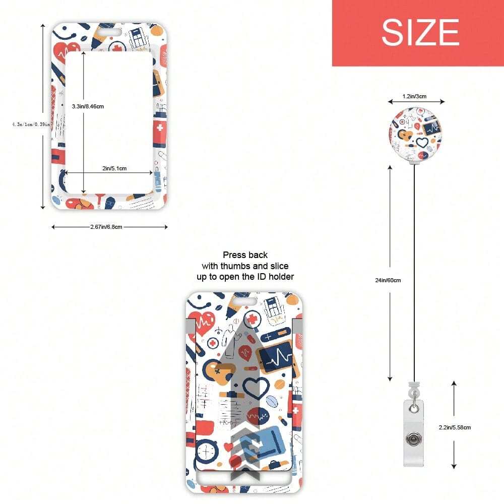 Medical Nurse Badge Holder Set With PVC ID Card Protector, Retractable ...