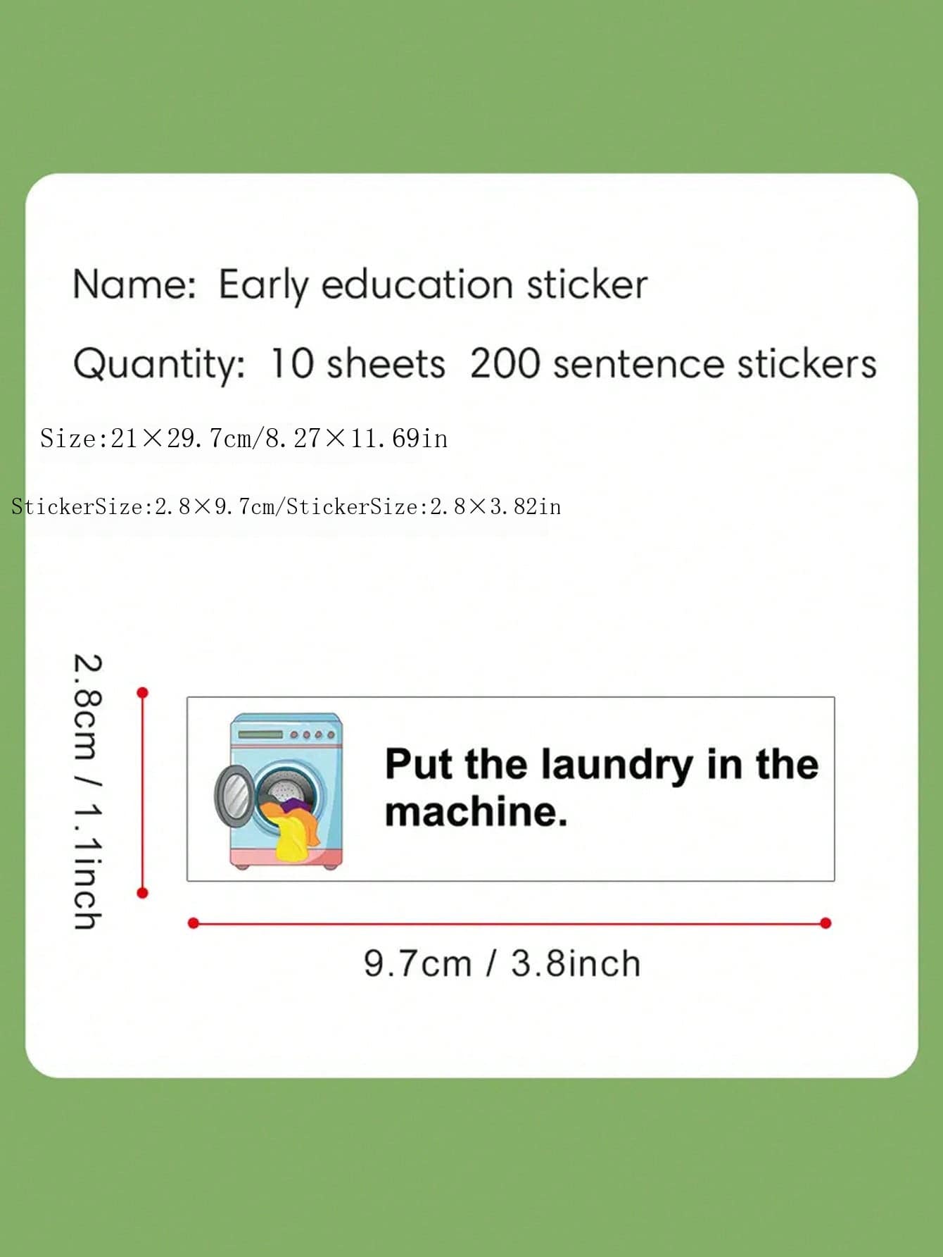 200 Daily Life Sentence Stickers, Common English Daily Conversation ...