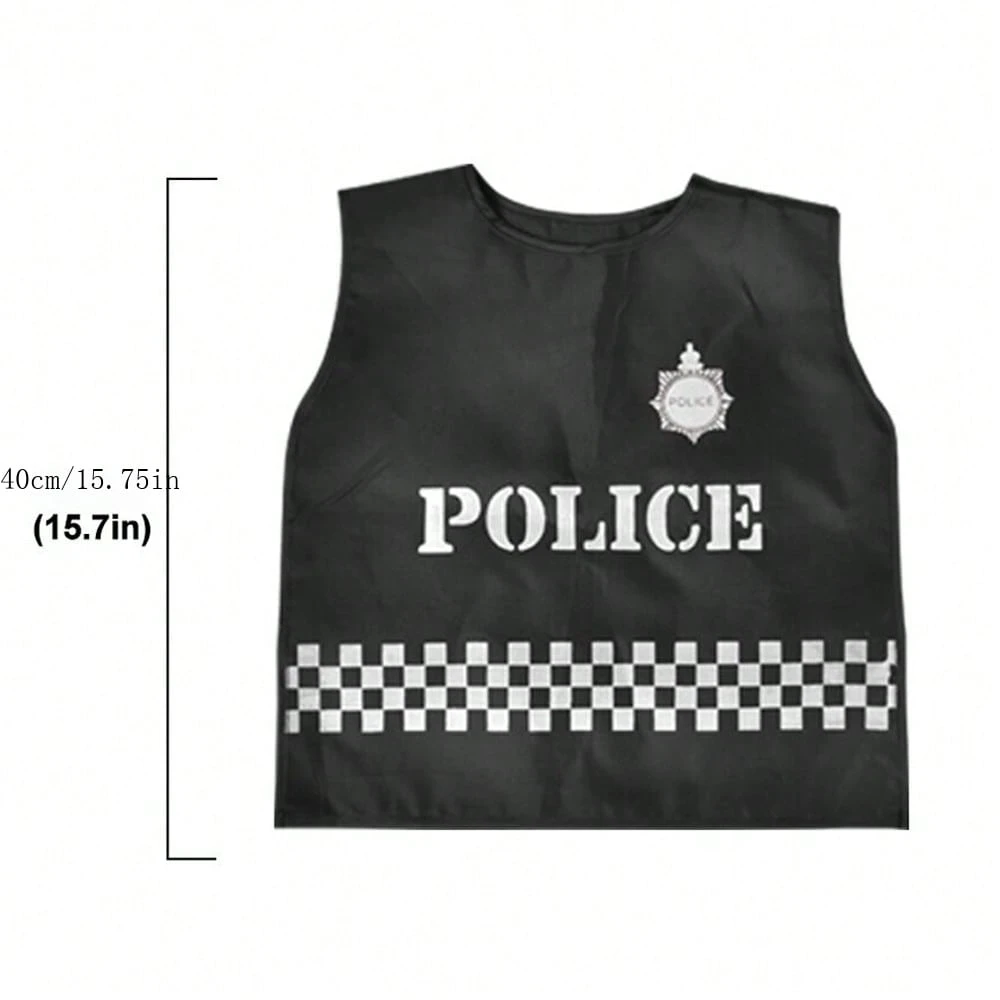 SWAT Police Officer Costume For Kids, Pretend Police Vest With ...