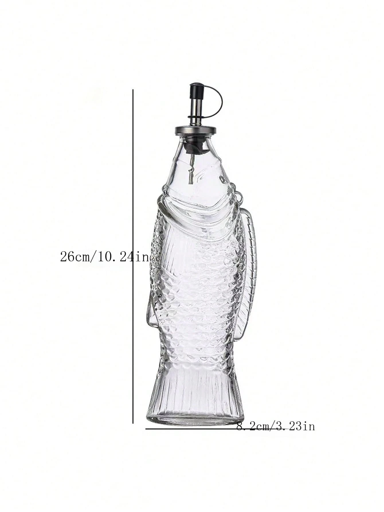 1pc Glass Oil Bottle, Fish Shaped Glass Bottle, Crafted Bottle, Wishing ...