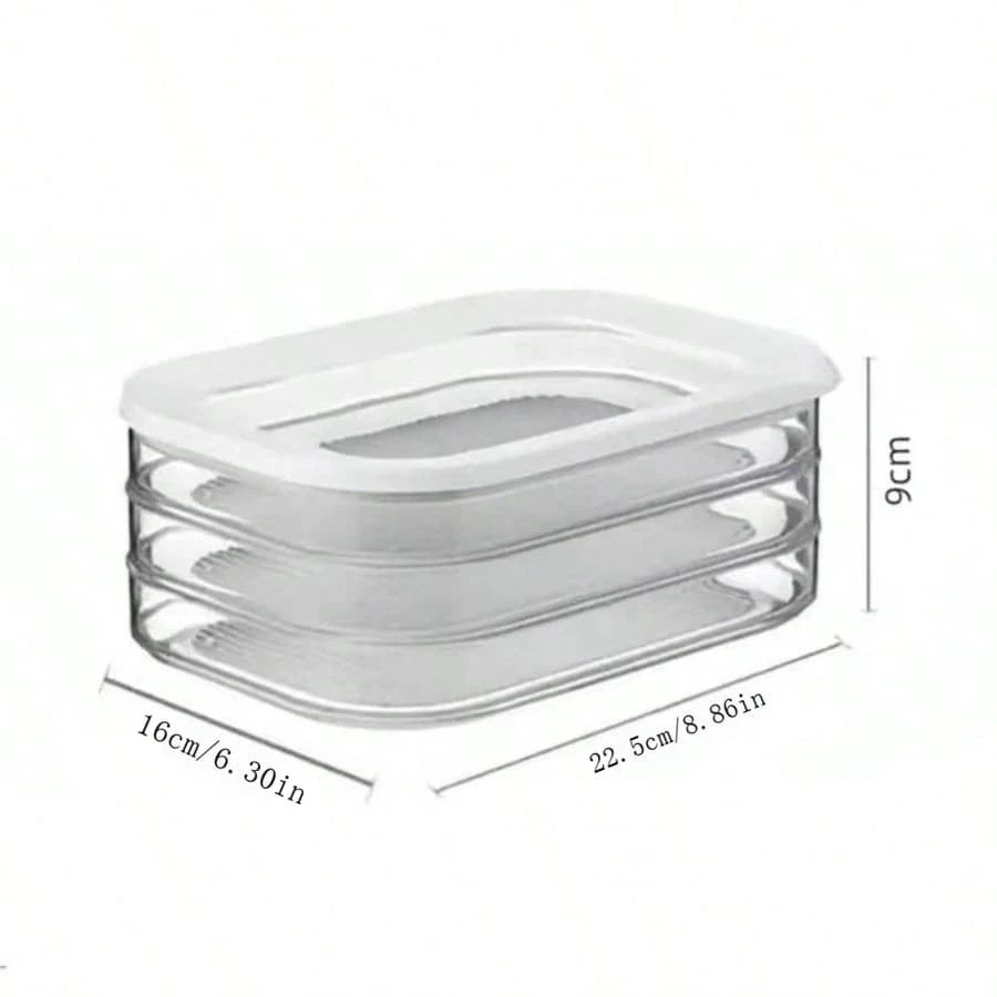 3-Layer Fridge Seal Meat Storage Box With Lid, Transparent Partition ...