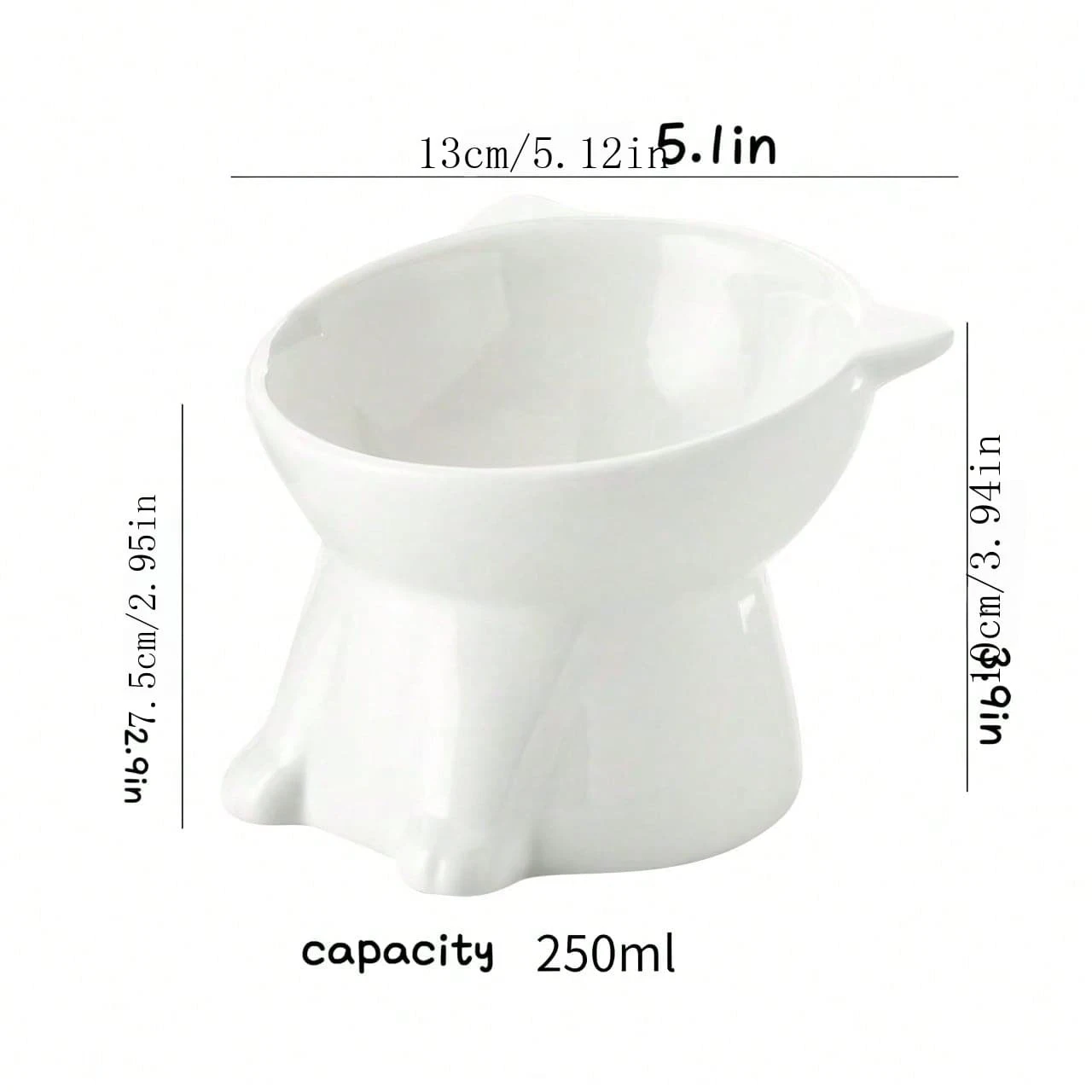 New Pet Cat Dog Universal White Ceramic Large Capacity Food & Water ...