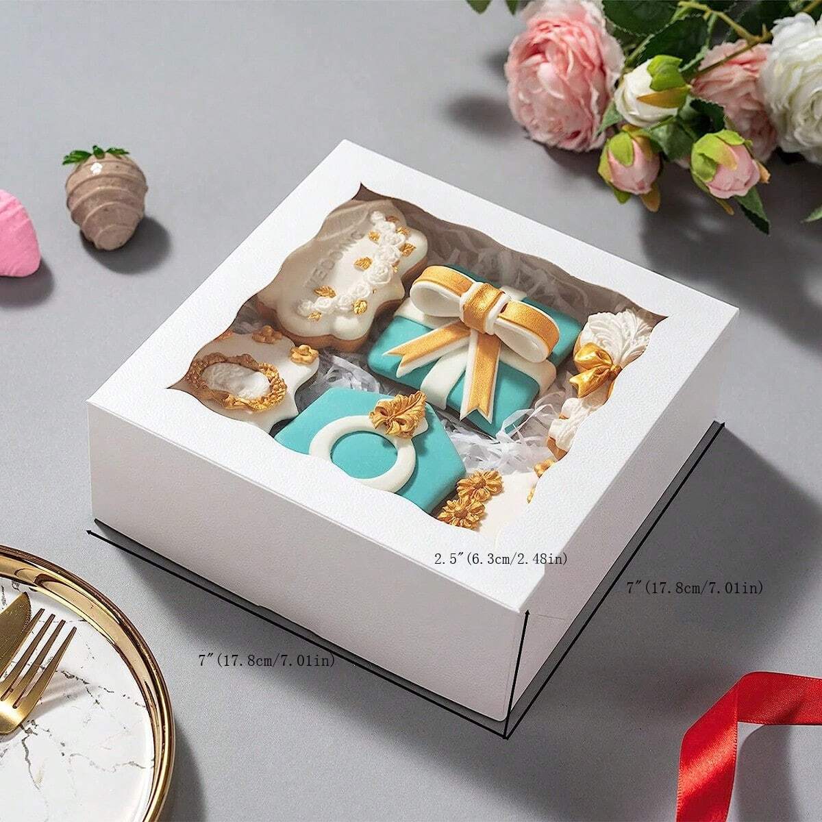 FFXK 20 Pcs Chocolate Covered Strawberries Boxes Treat Bakery Packaging ...