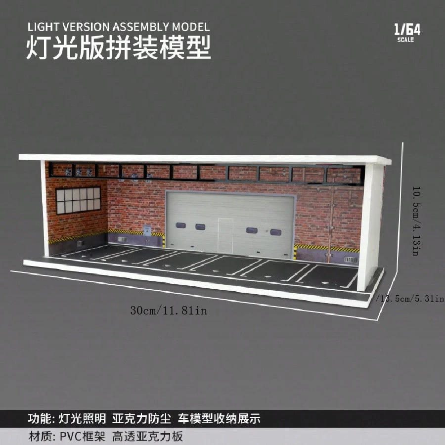 Meiduoxing 1:64 Scale Diorama Parking Lot Car Garage Models Assemble ...